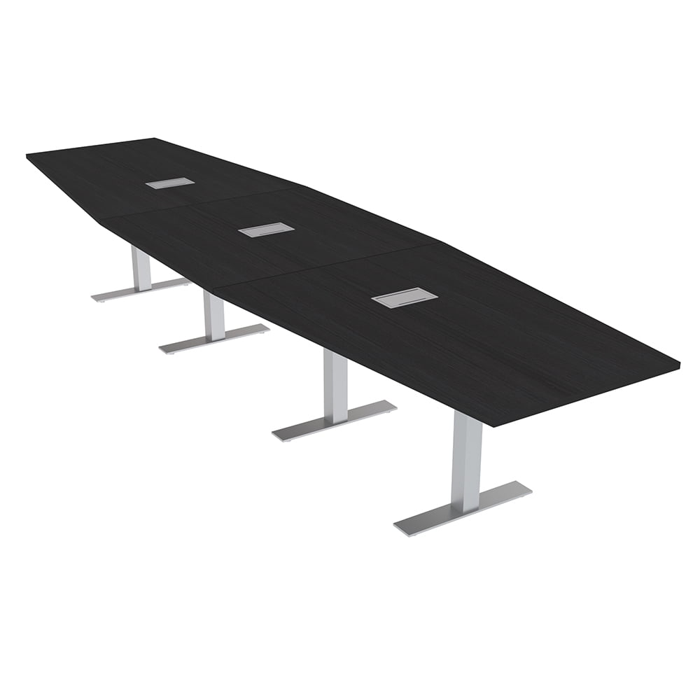 16 Person Hexagon Conference Table With Metal T Bases Power Data Units ...
