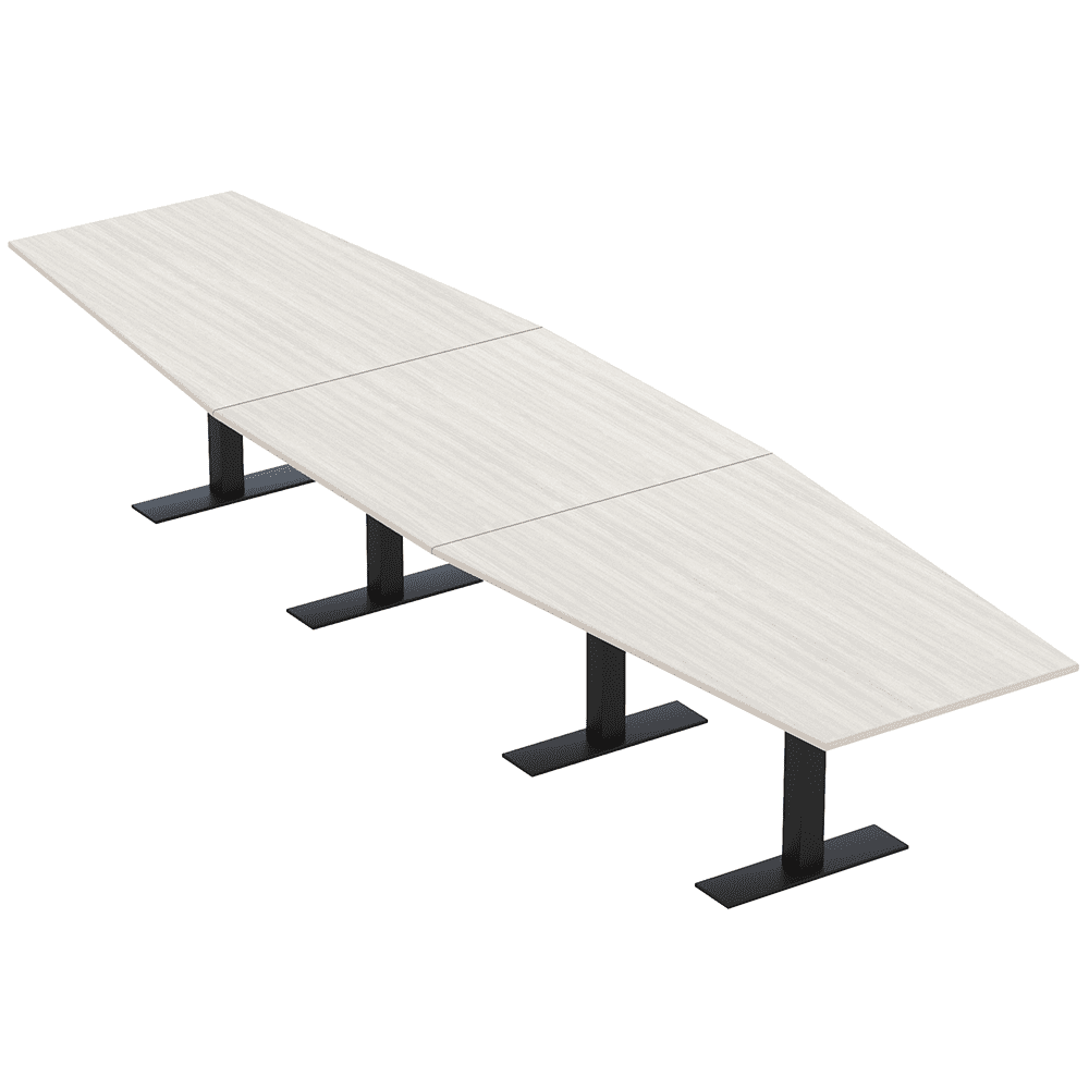 16 Person Hexagon Conference Table With Metal T Bases Power Data Units ...