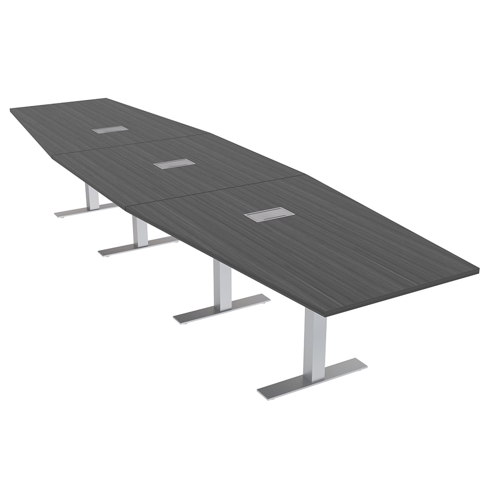 16 Person Hexagon Conference Table With Metal T Bases Power Data Units ...