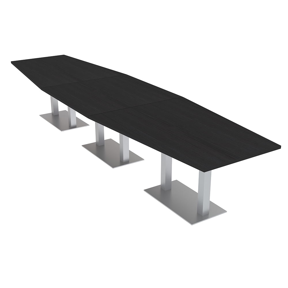 16 Person Hexagon Modular Conference Table Metal Bases Power Units ...