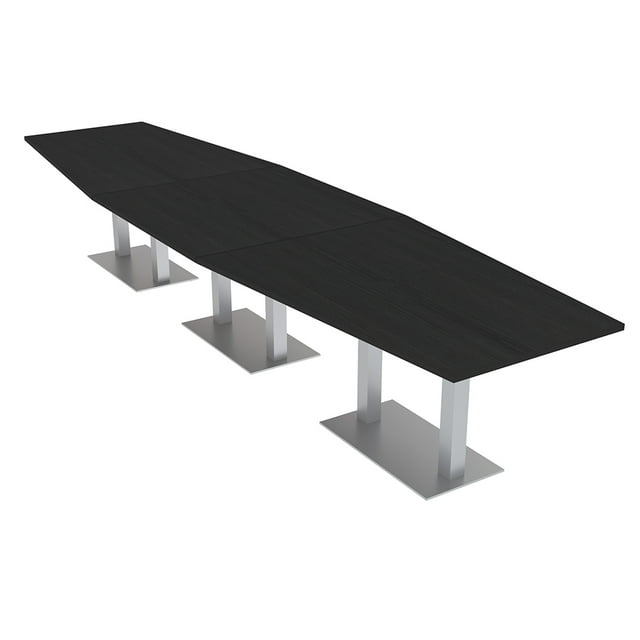 16 Person Hexagon Modular Conference Table Metal Bases Power Units ...