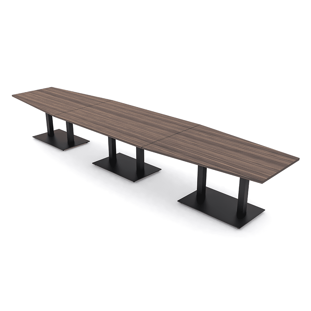 16 Person Hexagon Modular Conference Table Metal Bases Power Units ...