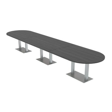 16Ft Arc Rectangle Powered Modular Conference Table Square Metal Bases ...