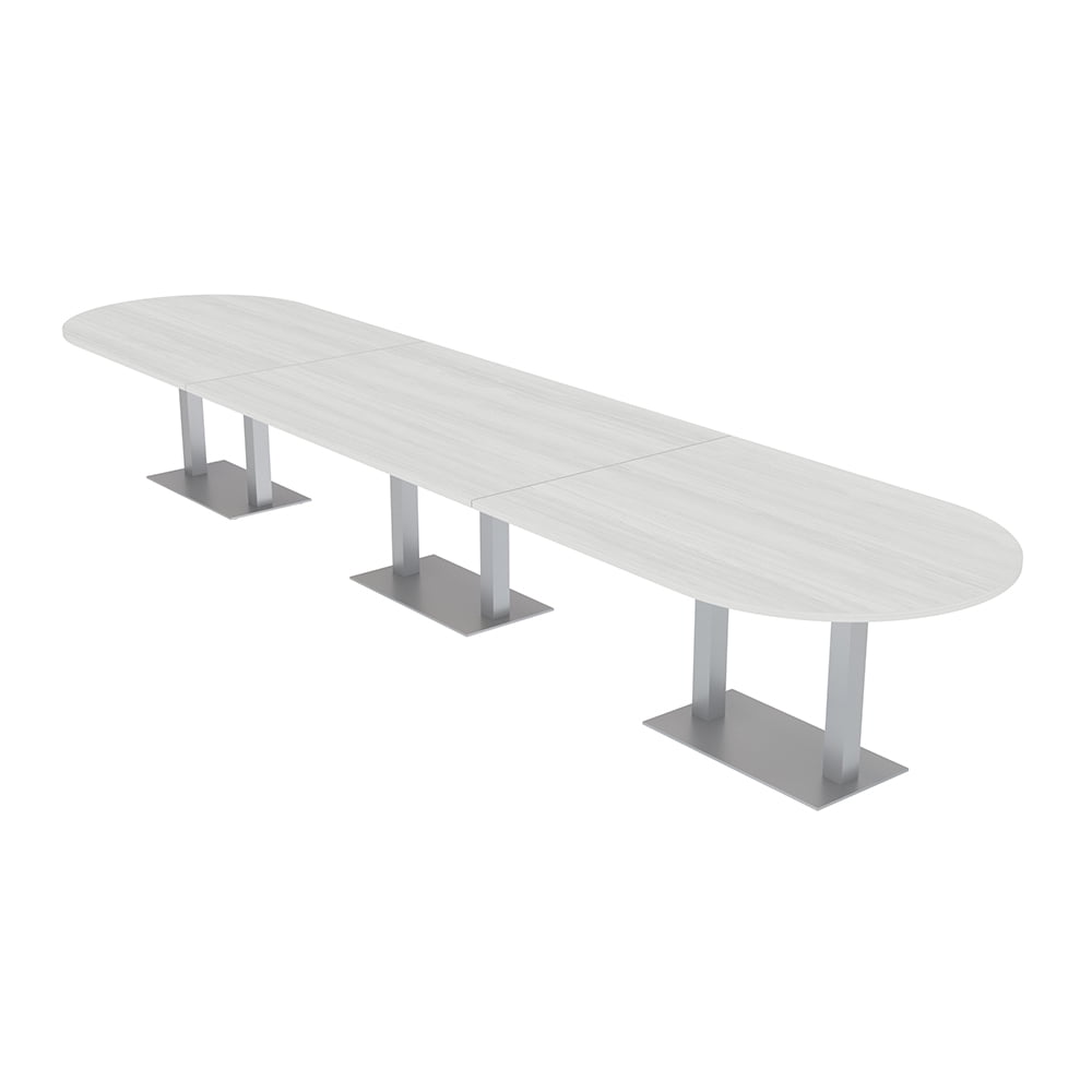 16 Person Modular Powered Racetrack Conference Table With Square Bases ...