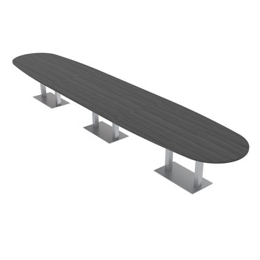 12 Person Rectangular Powered Modular Conference Table Metal Bases ...