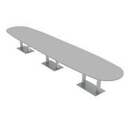 12 Person Rectangular Powered Modular Conference Table Metal Bases ...