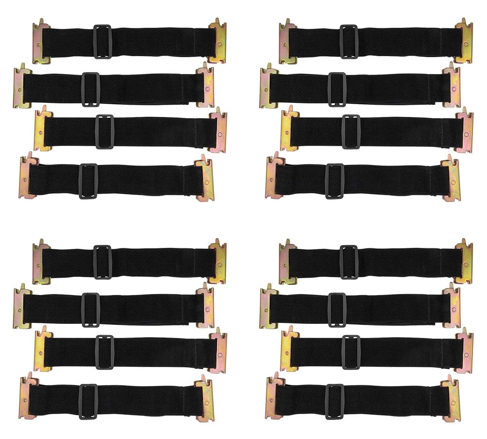 (16 Piece) 12"-22" Adjustable E-Track Bungee Tie-Down Straps for ...