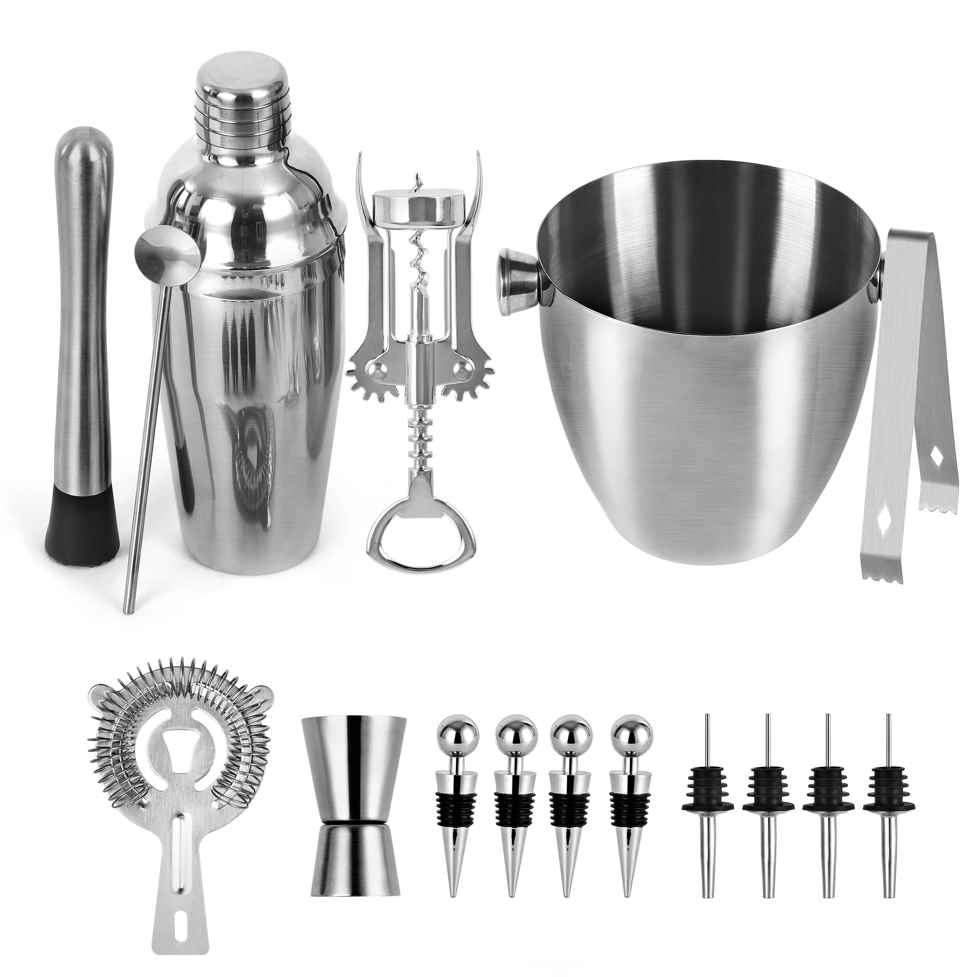16-Piece Cocktail Ice Bucket Mixology Set - Walmart.com