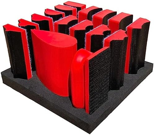 16-Piece Contoured Profile Hand Sanding Block Set with Hook and Loop ...