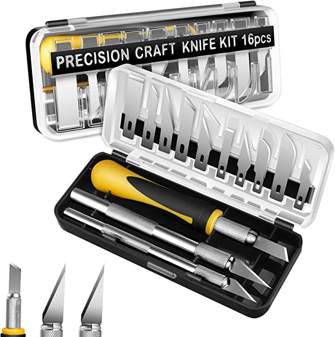 16-Piece Craft Knife Set, Exacto Knife Set, 3-Piece Hobby Knife with 10 ...