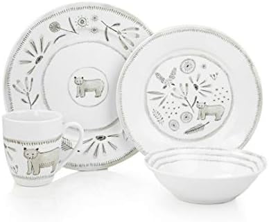 16-Piece Dinnerware Set with Mugs | Bear With Me - Walmart.com