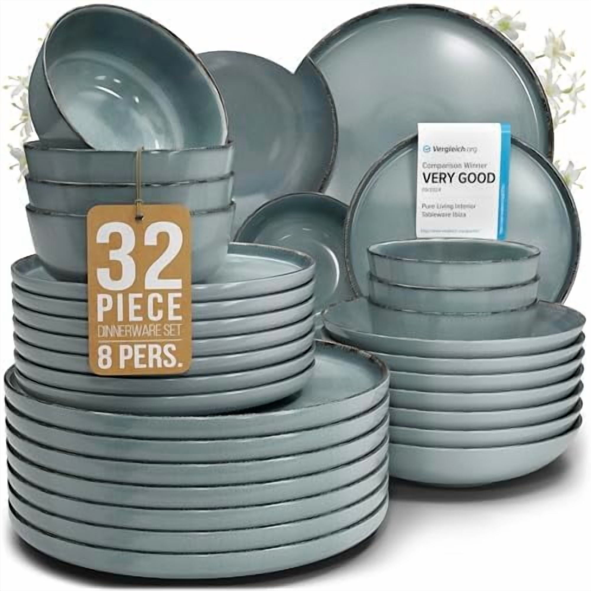 16 Piece Dinnerware Sets for 4 - Modern Style Stoneware Dinnerware Set ...