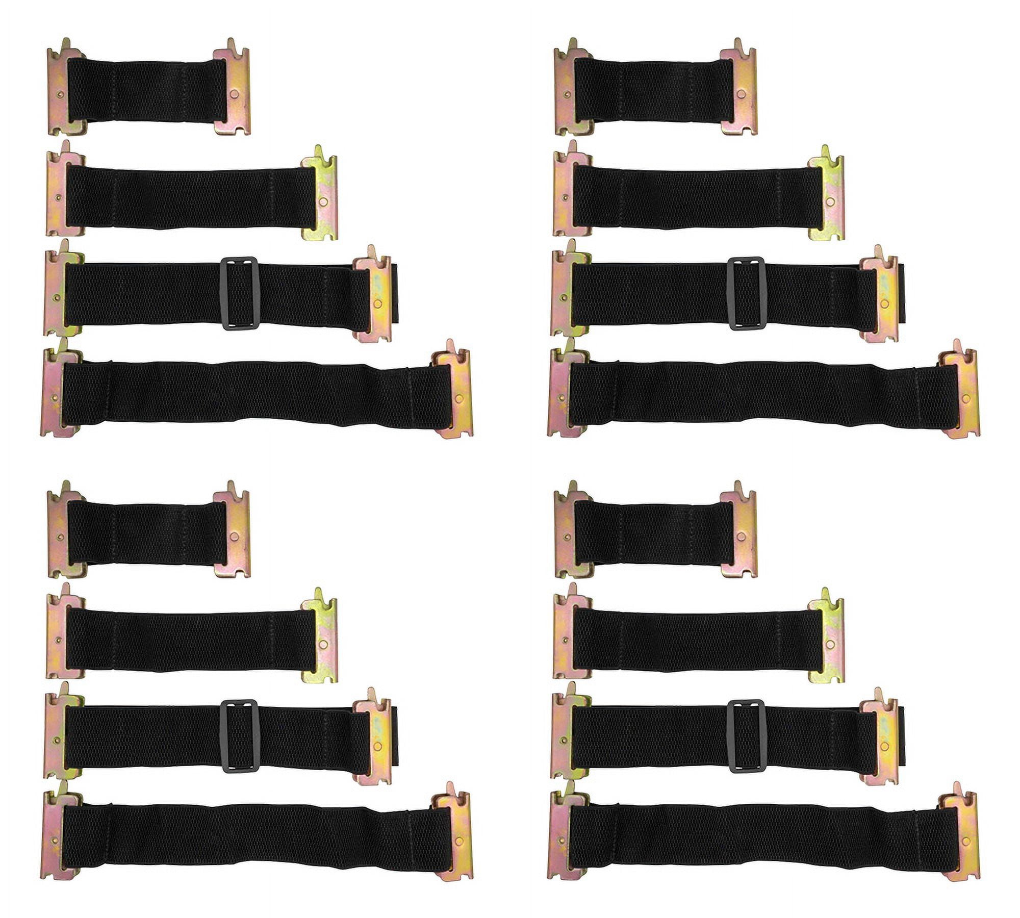 (16 Piece) E-Track Bungee Tie-Down Straps - Assorted Lengths for ...