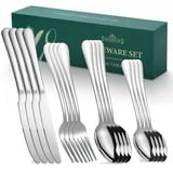 16-Piece Flatware Set Stainless Steel Silverware Set,Mirror Polished ...