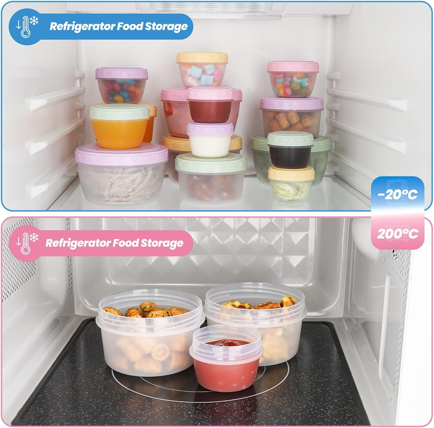 16 Piece Food Storage Containers with Lids (1Oz-45Oz), Leakproof BPA ...