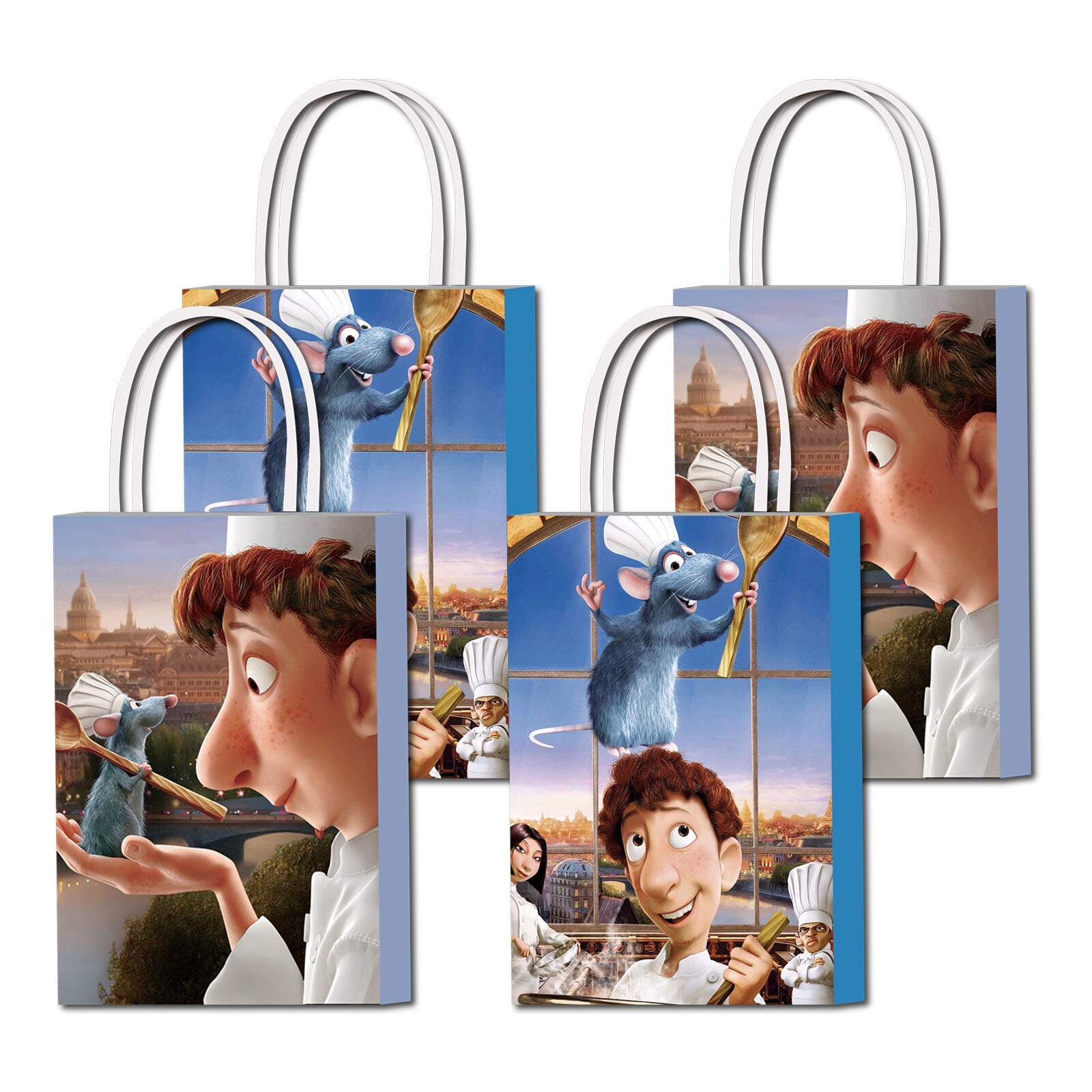 16-Piece For Ratatouille Cartoon-Themed Paper Gift Bags - 2 Styles with ...