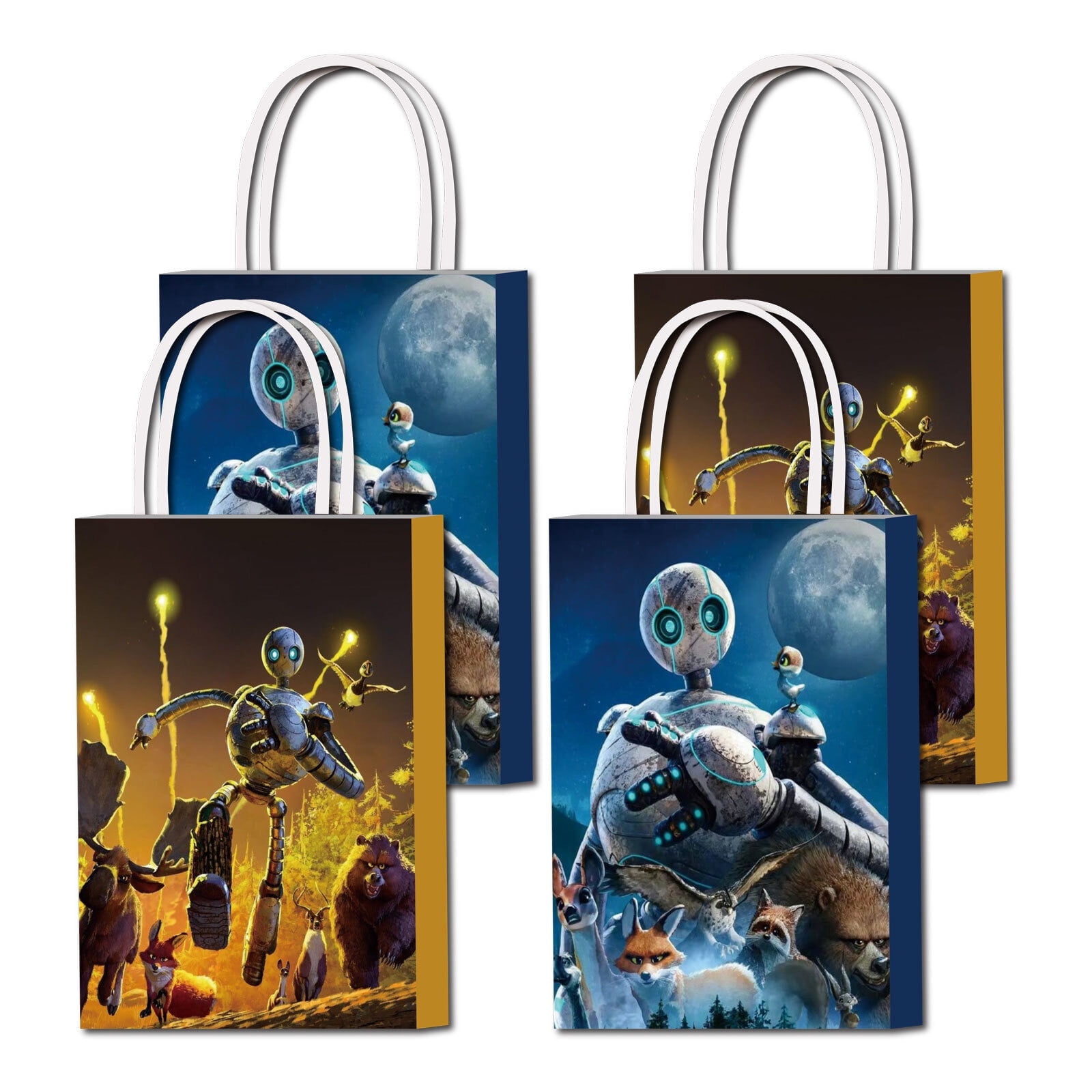 16-Piece For Wild Cartoon For Robot-Themed Party Favor Bags – 2 Designs ...
