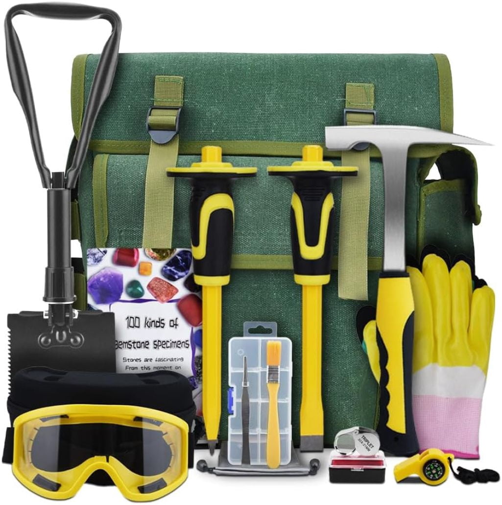 16-Piece Geological Rock Hammer Kit, Portable 32-ounce Hammer and ...