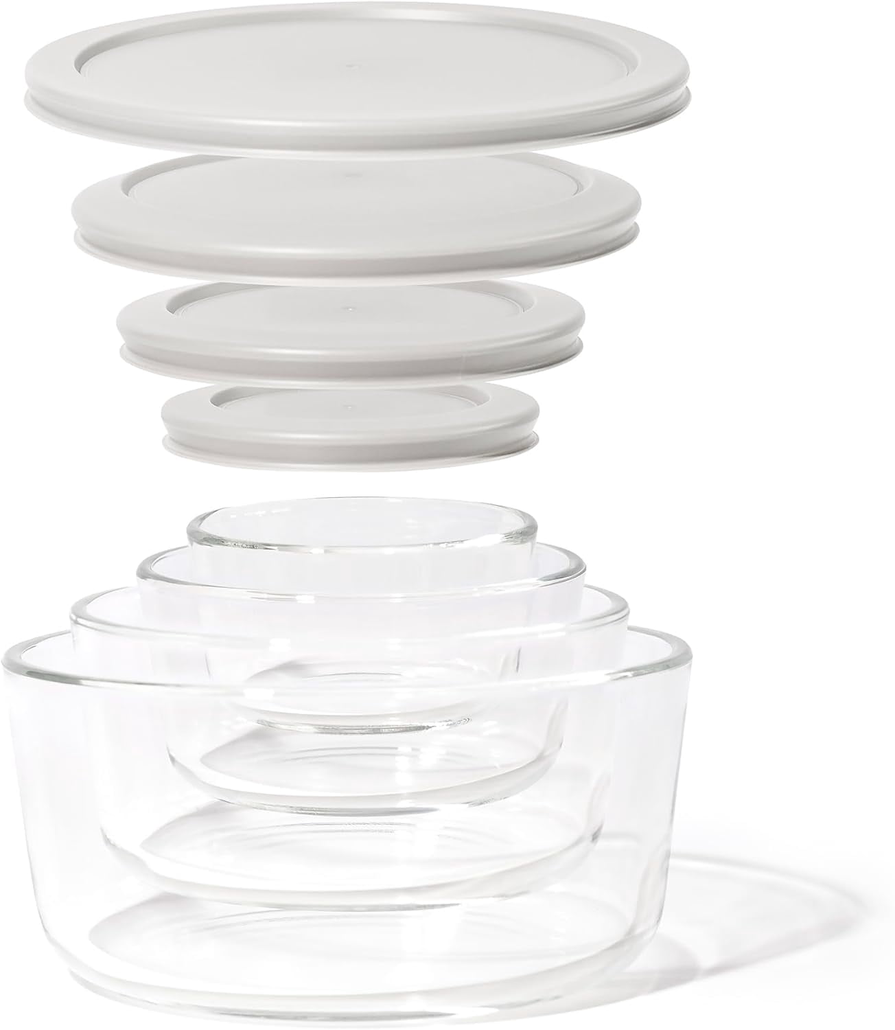 16-Piece Glass Food Storage Containers Set (8 Containers + 8 Lids ...