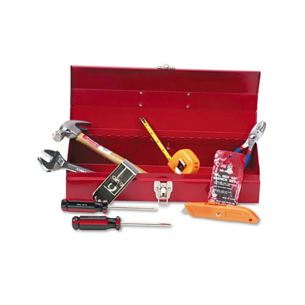 16-Piece Light-Duty Office Tool Kit Metal Box, Red - Walmart.com