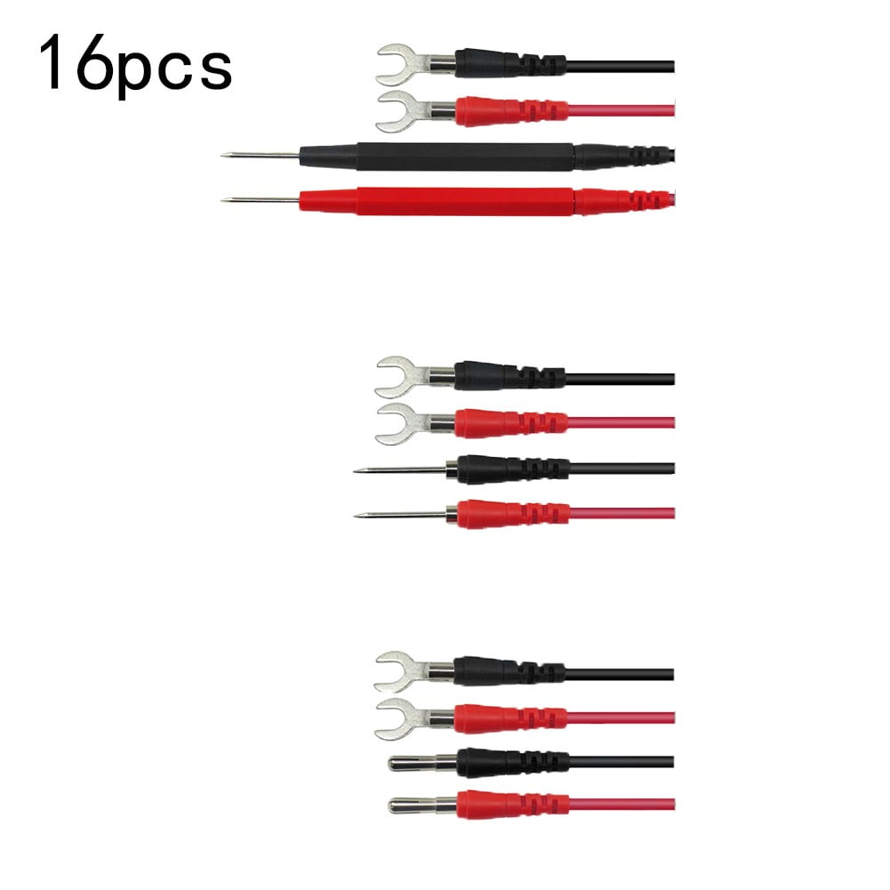 16-Piece Multimeter Test S Probe Voltmeter For Alligator Cable Clip Kit ...