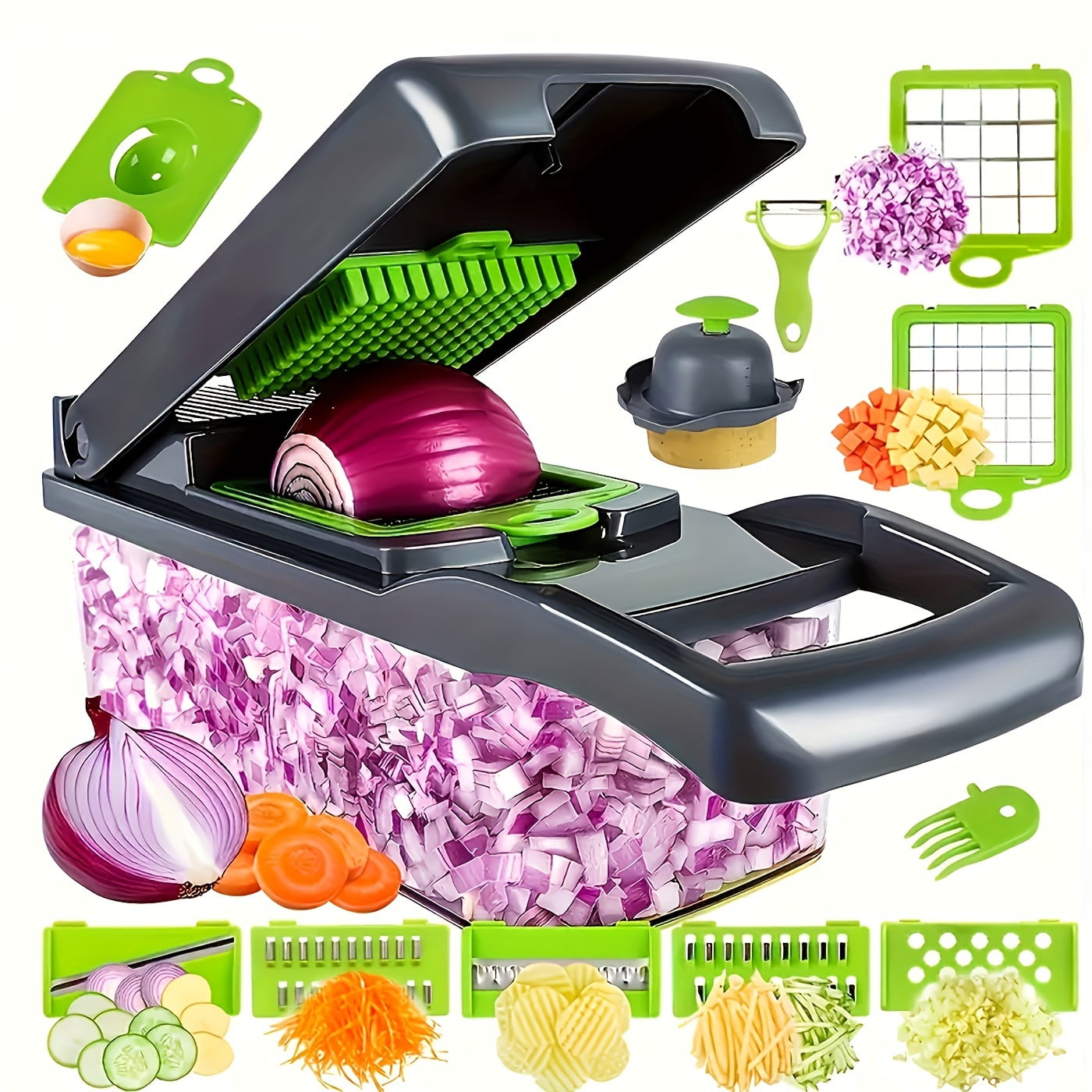 16-Piece Premium Multi-Function Vegetable Chopper Set - Easily prepare ...
