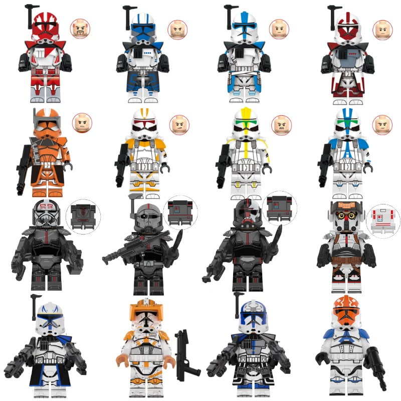 16-Piece Sci-Fi Mech Warrior Minifigures Pack, Space Combat Robot ...