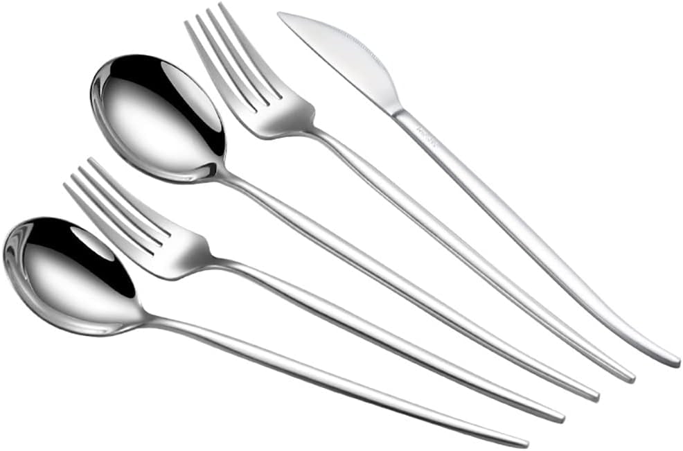 16-Piece Silverware Set, Flatware Set for 4, Stainless Steel Tableware ...