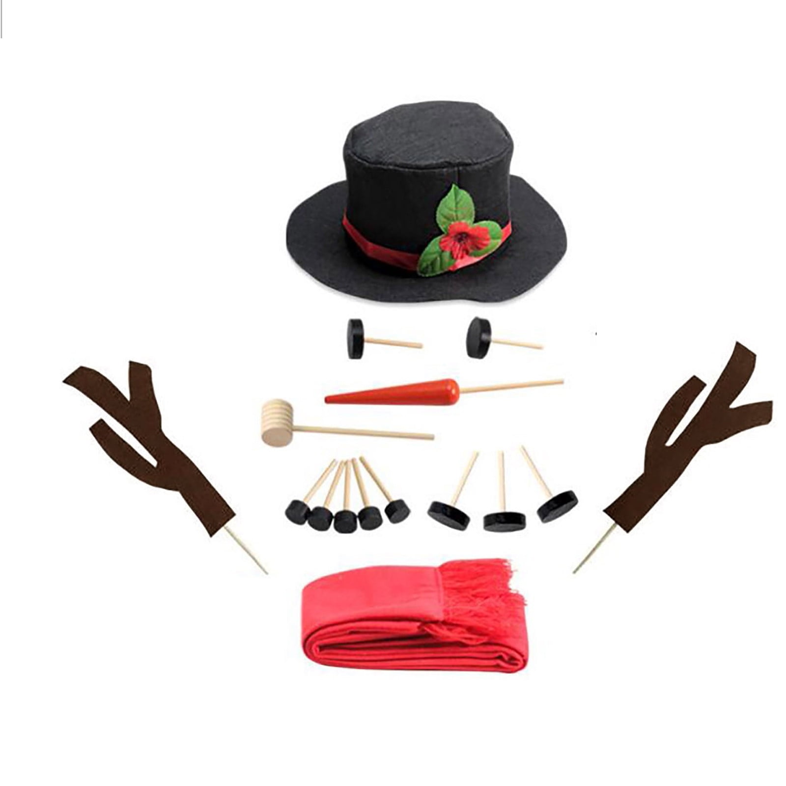 16-Piece Snowman Decorating Kit with Scarf Hat Nose Arms Accessories ...