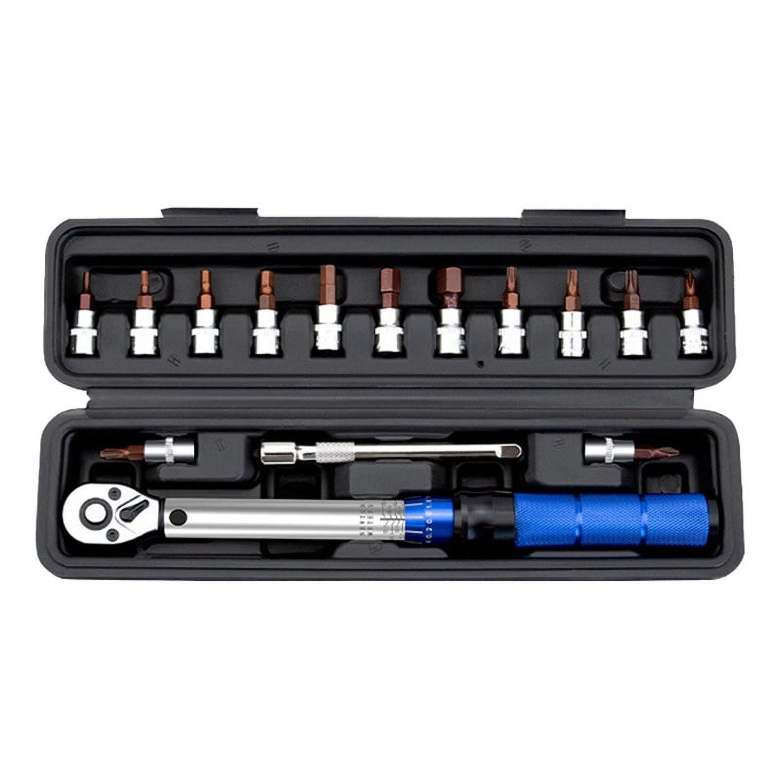 16-Piece Torque Wrench Set Hexagon Bi-Directional Adjustable 1/4 Inch ...
