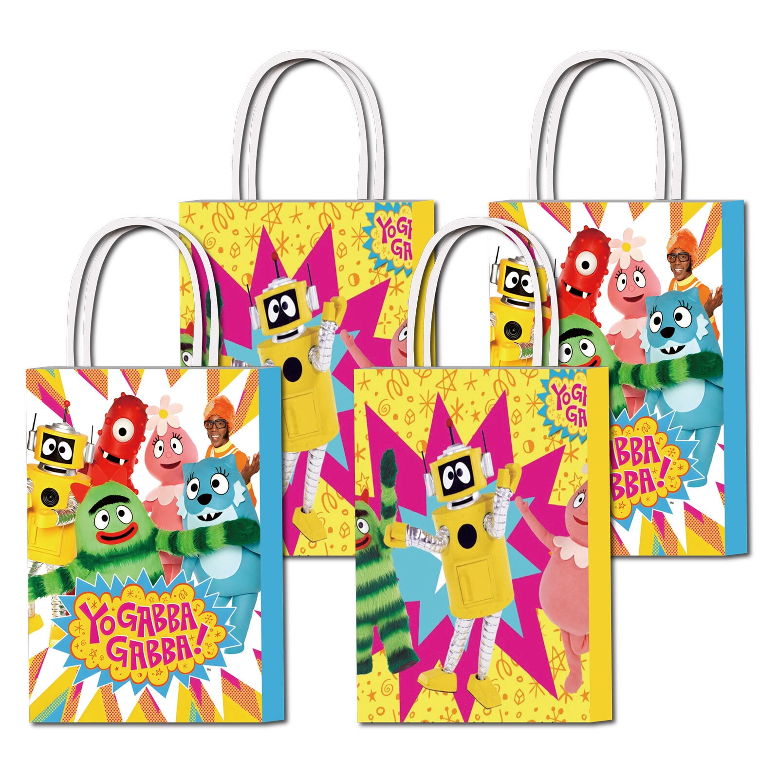 16-Piece For Yo Gabba Gabba Cartoon-Themed Paper Gift Bags - 2 Styles ...
