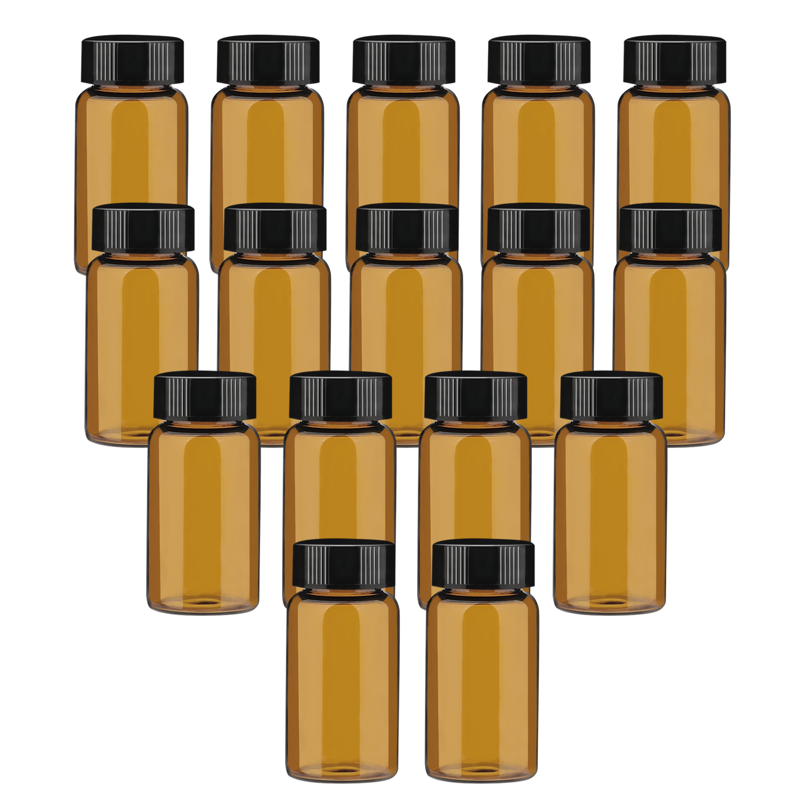16 Pieces 25ml Glass Sample Vials Amber with Black Screw Cap for ...