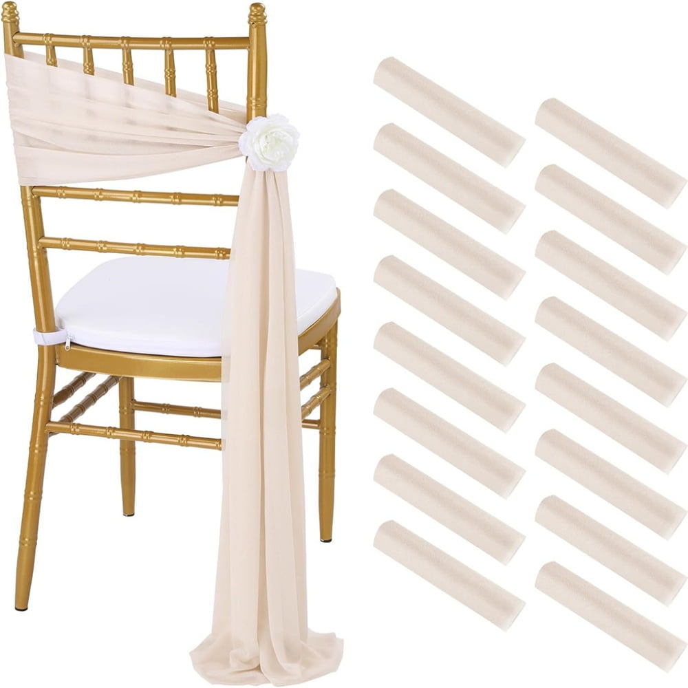 Soar Dream 16 Pieces 8ft Champagne Chair Sashes Long Chair Ribbons for ...