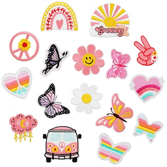 16 Pieces Bright Colors Cute Patches, Sew On or Iron On Patches ...