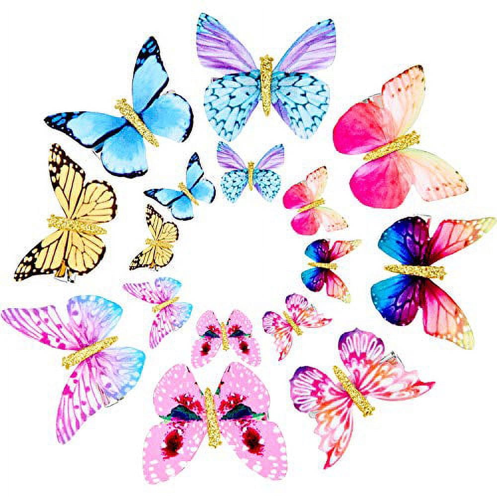 Gejoy 16 Pieces Glitter Butterfly Hair Clips for Girls Butterfly ...