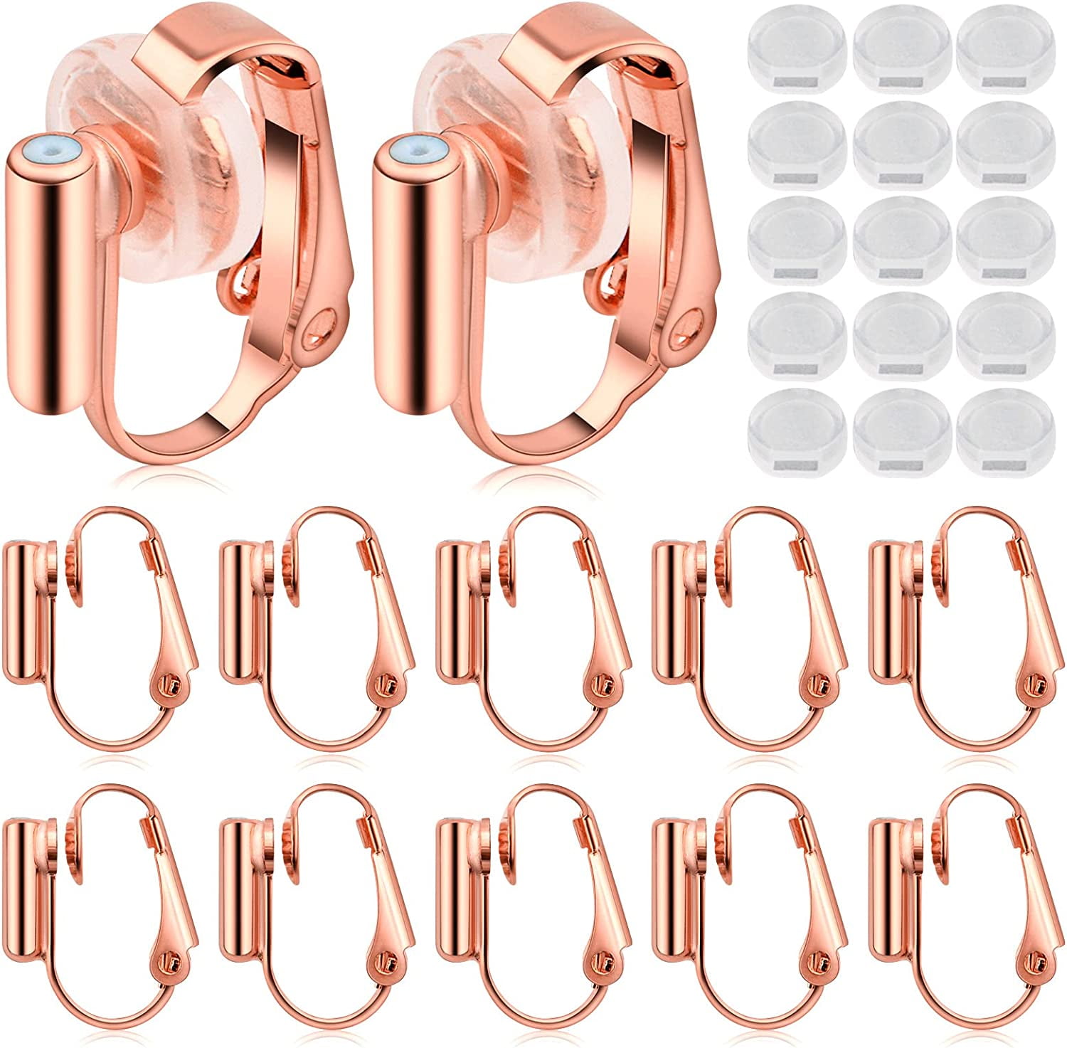 16 Pieces Clip-on Earring Converters Earring Clip Backs, Pierced to ...