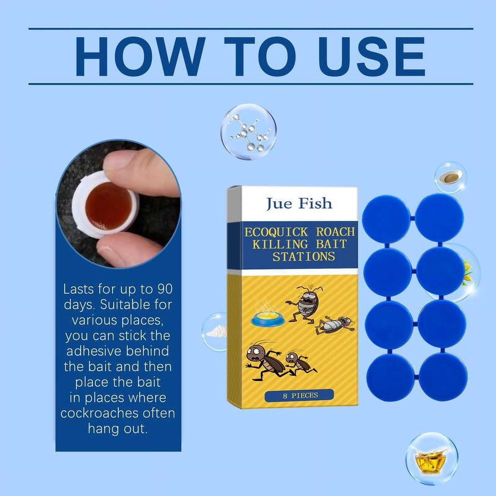 16 Pieces Cockroach Medicine,Pesdispear Cockroach Trap, Anti ...