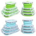 16 Pieces Collapsible Food Storage Containers 8 Pcs Rectangle and 8 Pcs ...
