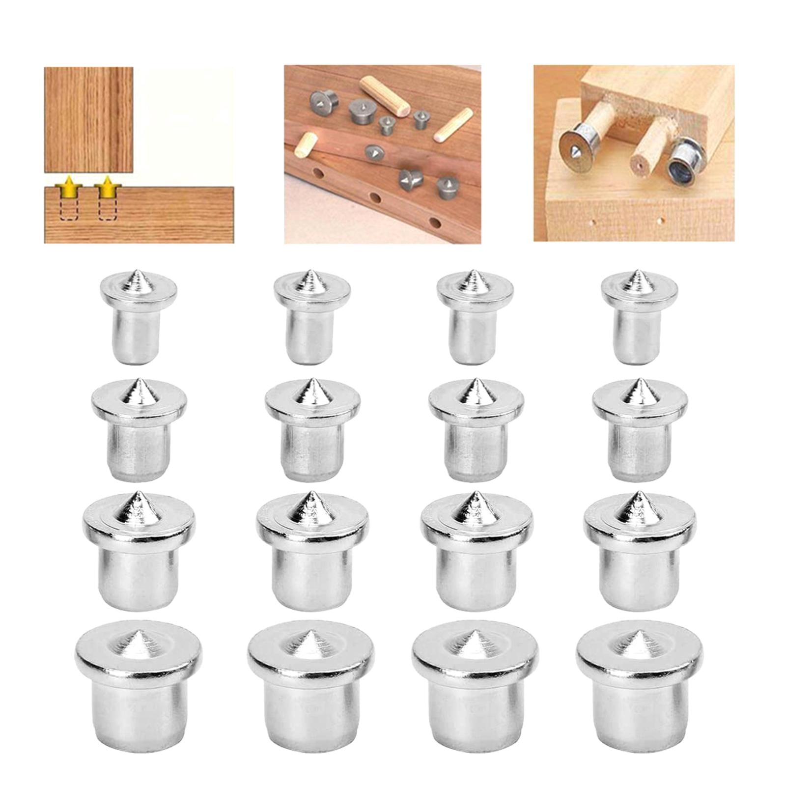 16 Pieces Dowel Point Pins 6/8/10/12mm Dowel Tenon Center Set Wooden ...