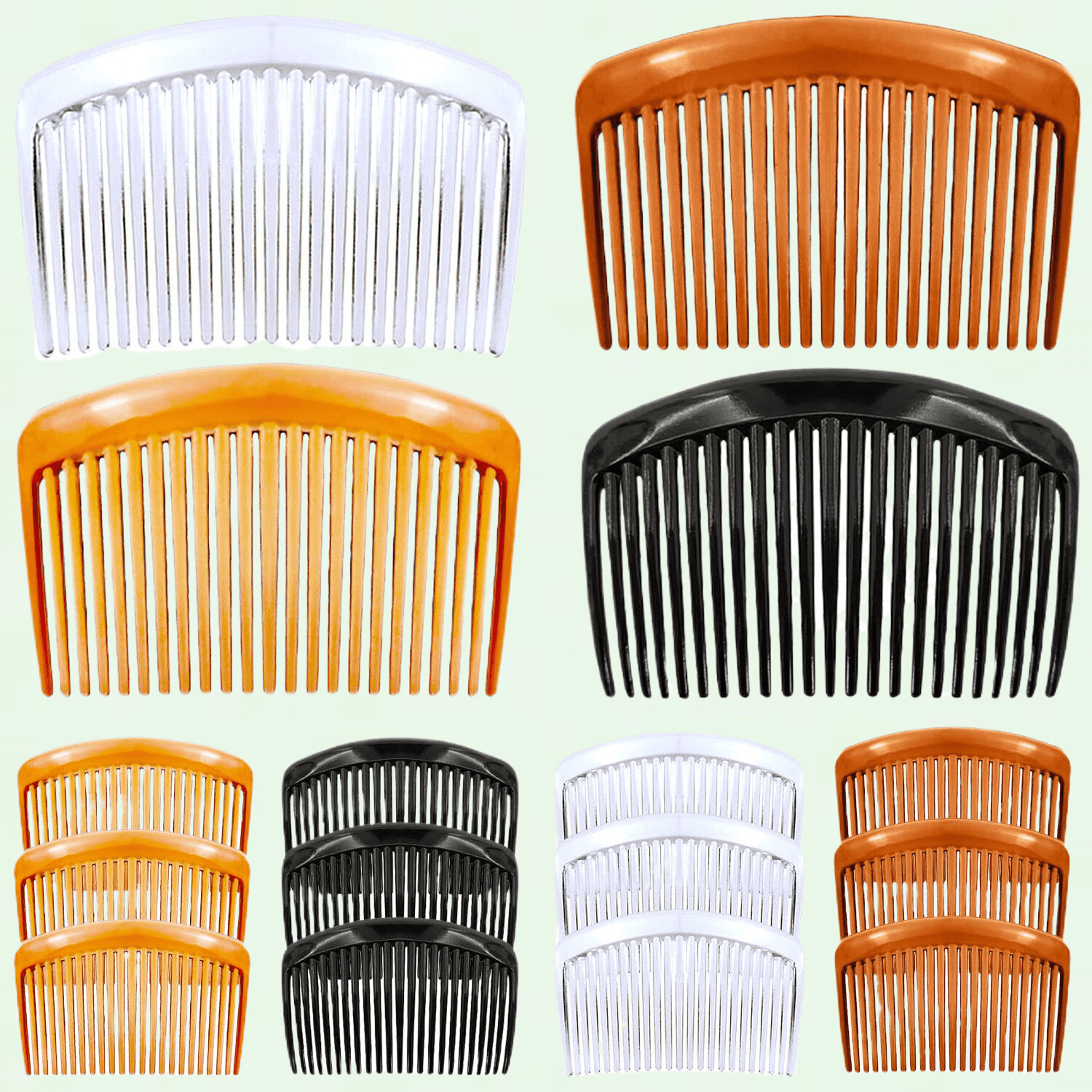 16 Pieces French Twist Hair Comb Set, Lightweight Plastic Hair ...