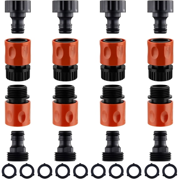 16 Pieces Garden Hose Quick Connect Fittings 3/4 Inch Plastic Water ...