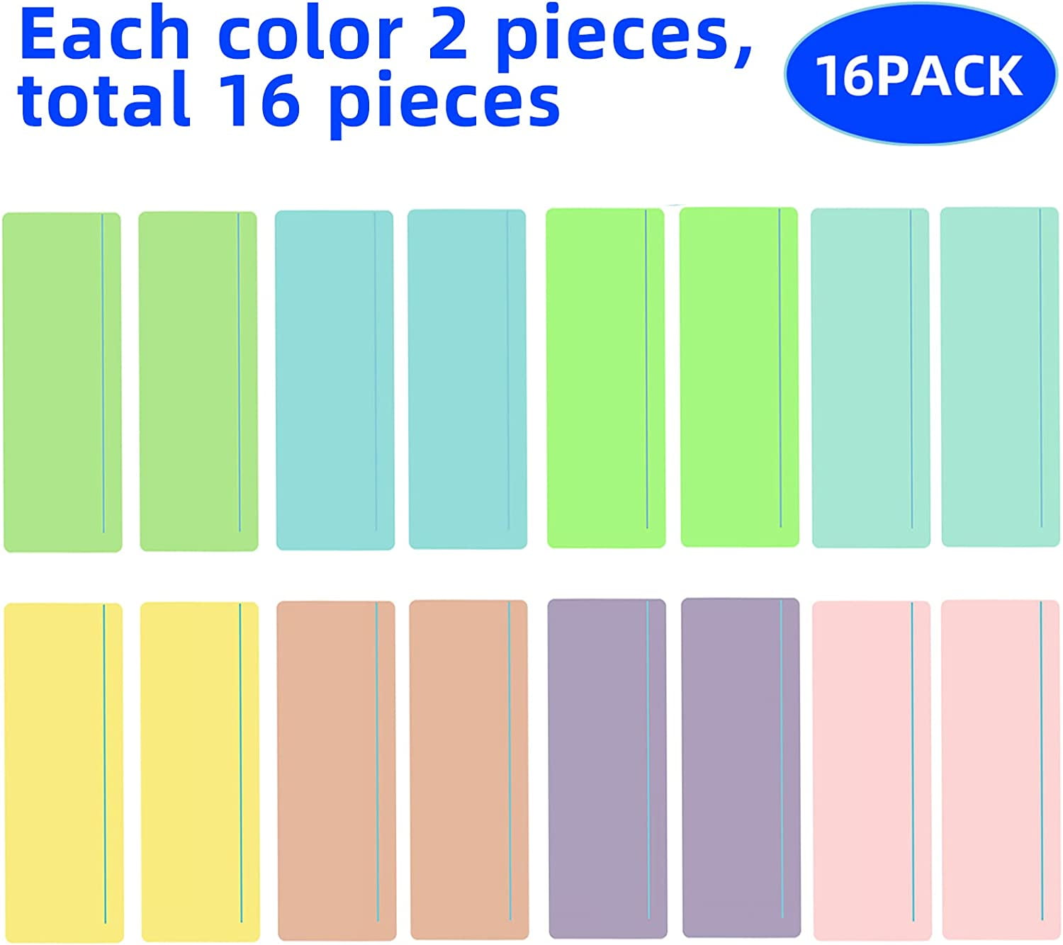 16 Pieces Guided Reading Highlight Strips Colored Overlays Bookmark ...