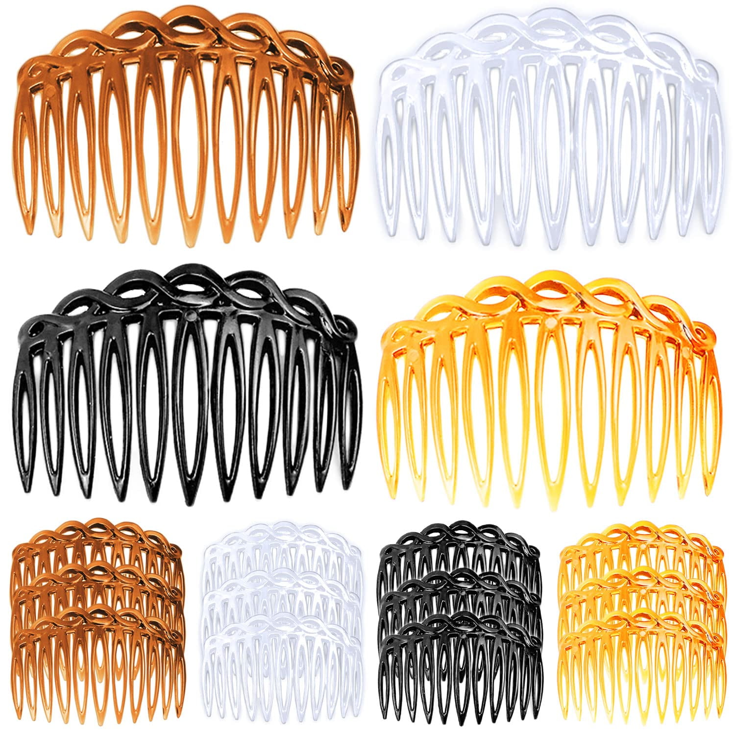 16 Pieces Hair Comb French Hair Side Combs Set Lightweight Plastic 11 ...