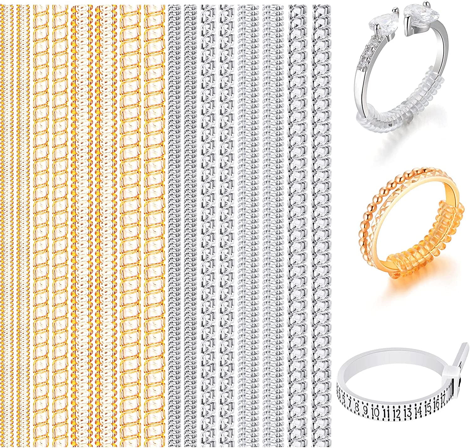 16 Pieces Invisible Ring Size Adjusters Invisible Clip Guard Resizer ...