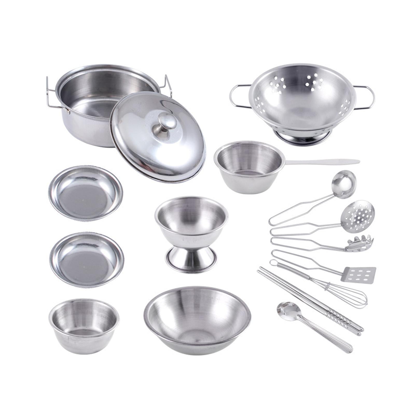 16 Pieces Kids Pretend Play Cookware Set Kitchen Toys Durable Mini Pots ...