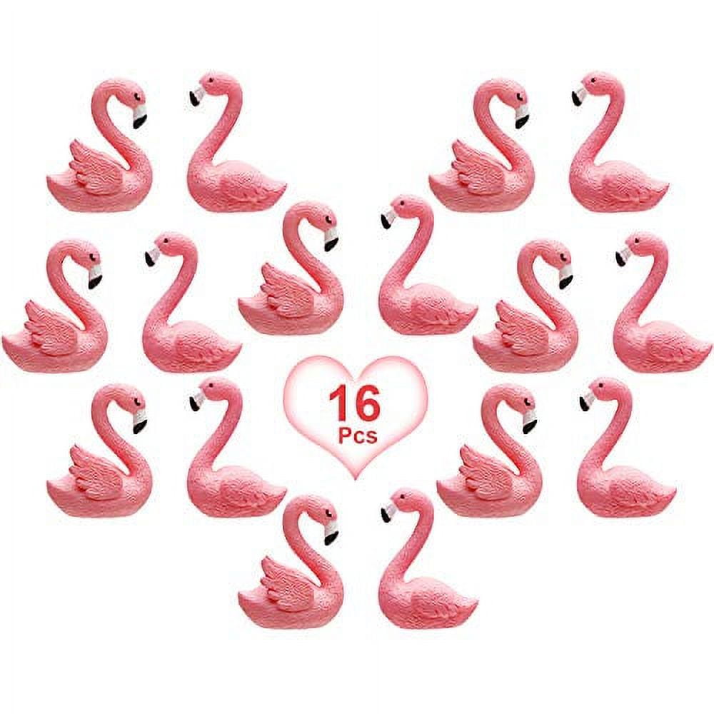 16 Pieces Mini Flamingo Miniature Figurines Fairy Garden Miniature Moss ...