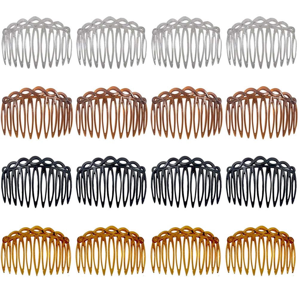 16 Pieces Plastic Hair Combs French Hair Side Combs 11 Teeth Twist Comb ...