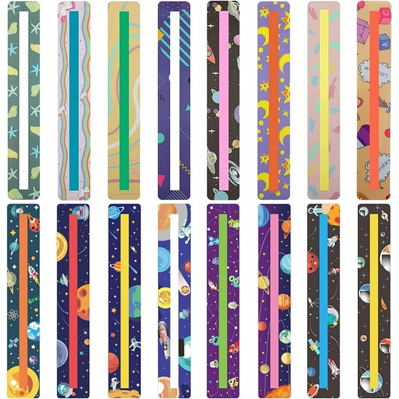 16 Pieces Reading Guide Strips for Kids Cartoon Guided Reading Strips ...