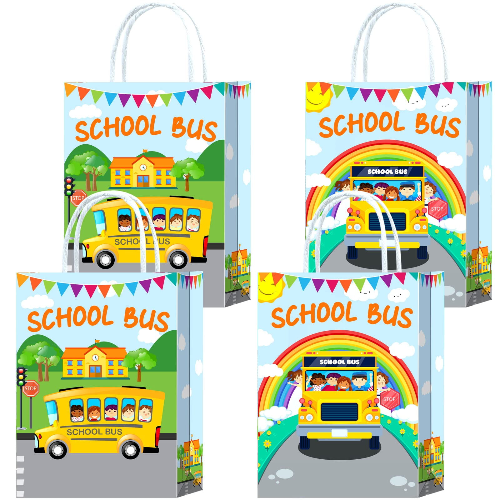 16 Pieces School Bus Goodie Bags for Graduation Party Supplies,School ...