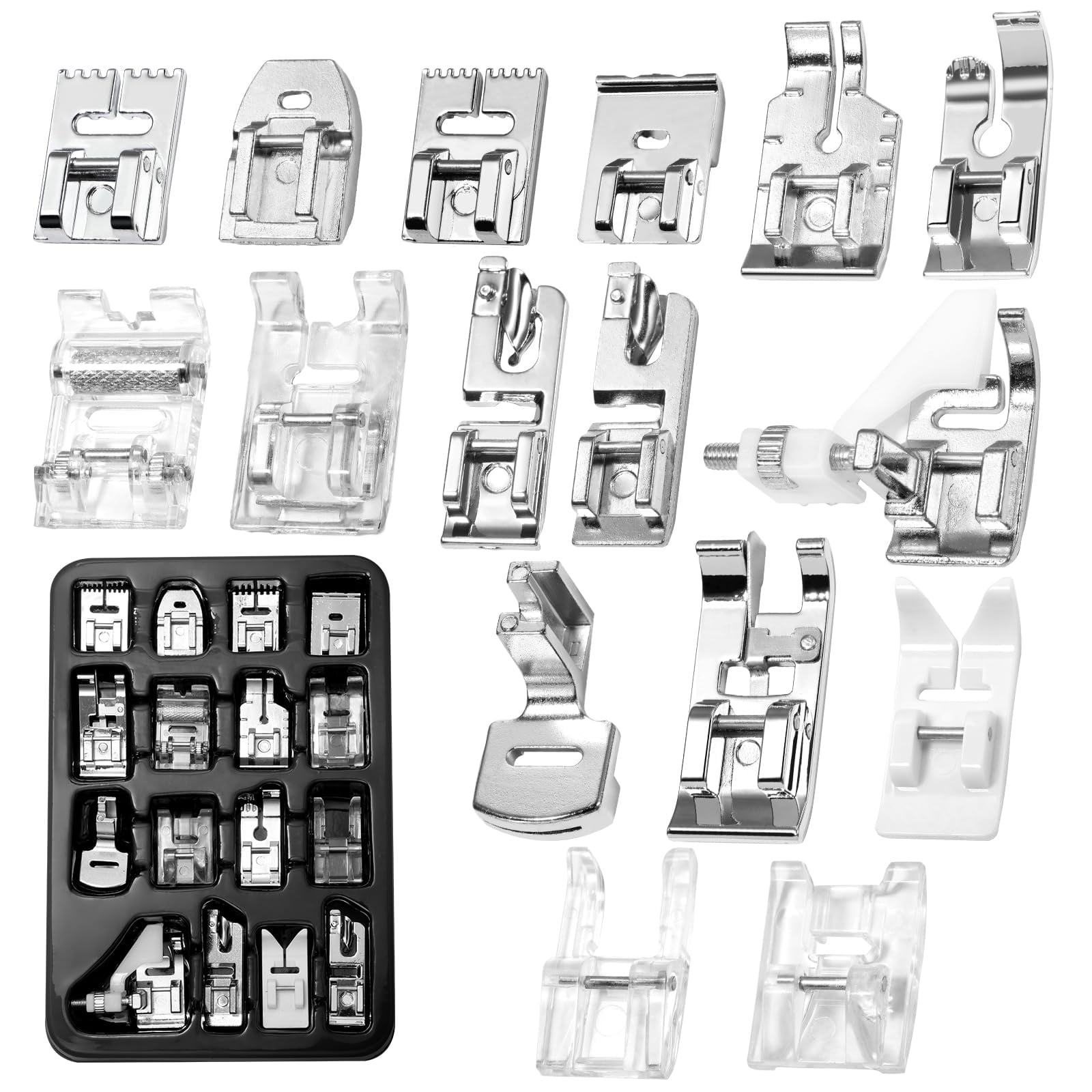16 Pieces Sewing Machine Presser Foot Set fits for Most Low Shank Snap ...